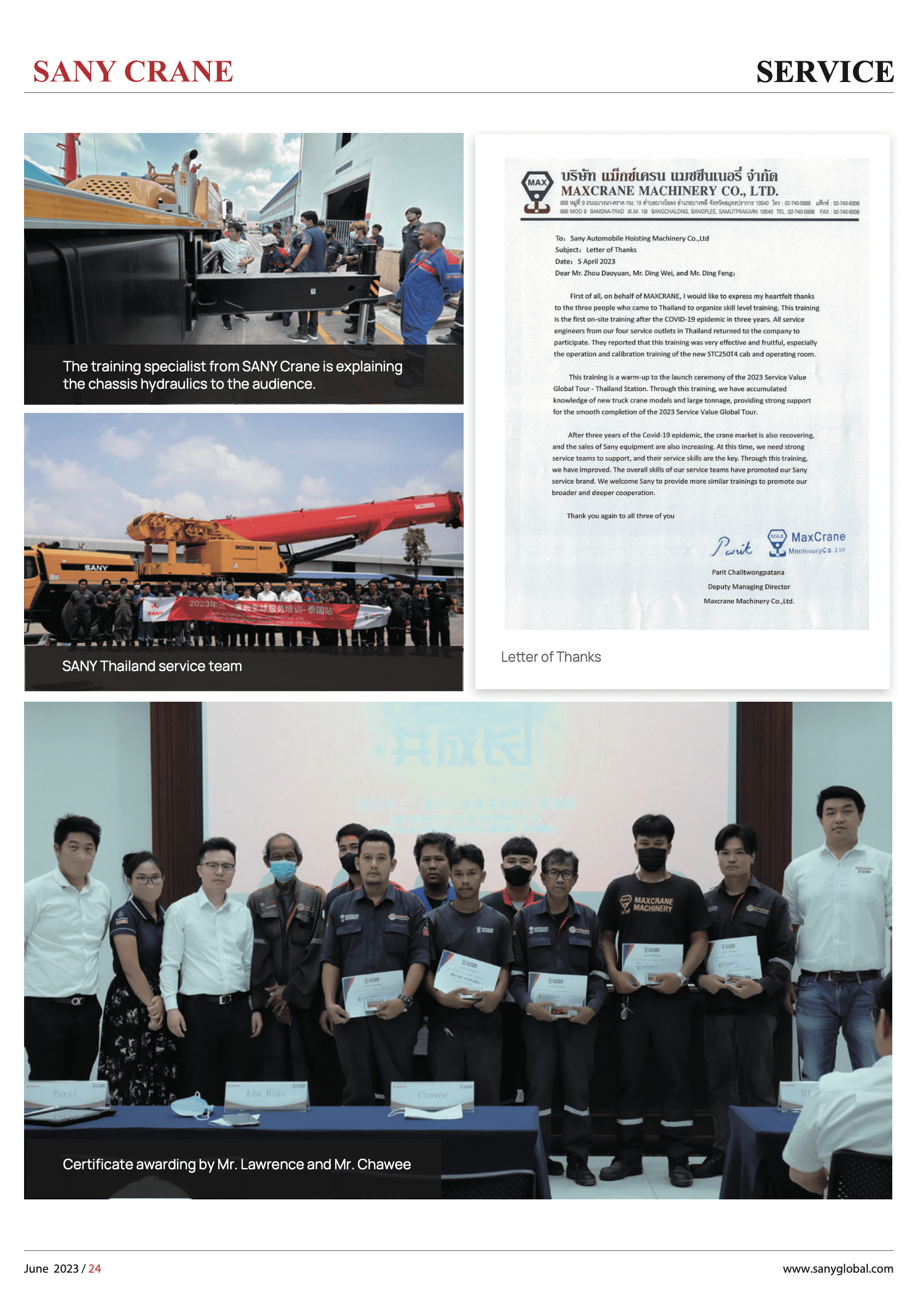 2023 SANY Crane global service tour - maxcrane